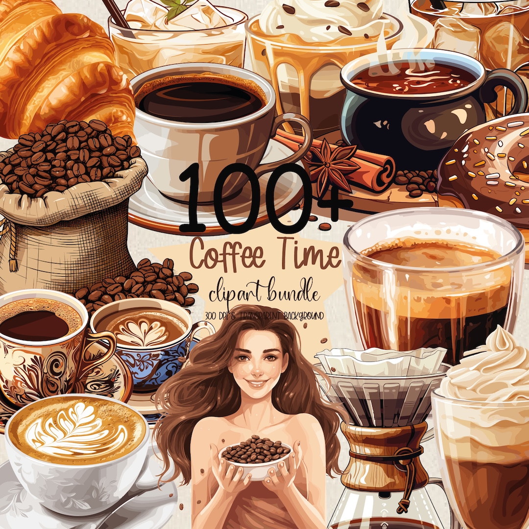 100+ Coffee Clipart Bundle Coffee Png Bundle Coffee Set Png Coffee ...