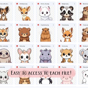 100 Chibi Wild Animals Png Bundle Baby Animals Clipart Set Nursery ...