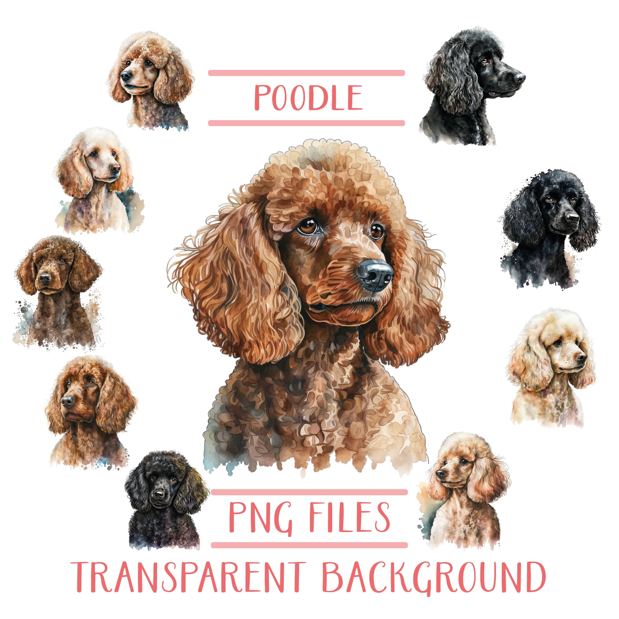 Poodle Clip Art Files Poodle Cutfile Bundle Poodle Lovers - Etsy UK