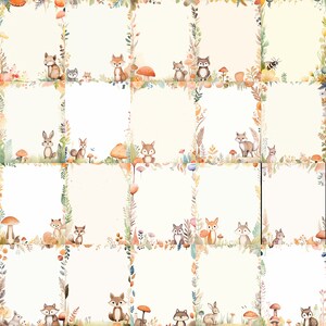 100+ Woodland Animals Printable Digital Paper, Letter Printables for ...