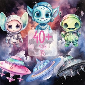 300+ Watercolor Space Clipart Bundle, Astronaut Clipart, Spaceship ...