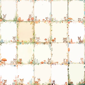 100+ Woodland Animals Printable Digital Paper, Letter Printables for ...