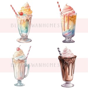 Watercolor Milkshake Clipart Bundle, Milkshake Png Set , Milkshake Png ...