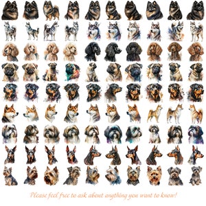 400 Dog Clipart Bundle, Dog Breeds Png Bundle, Watercolor Dog Breeds ...