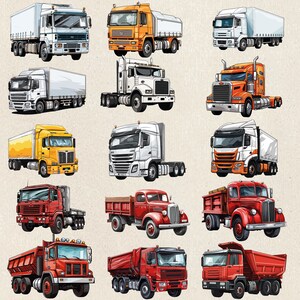 Dump Truck Clipart Bundle Dump Truck Png Files Truck Png Set Truck ...