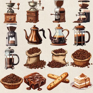 100+ Coffee Clipart Bundle Coffee Png Bundle Coffee Set Png Coffee ...