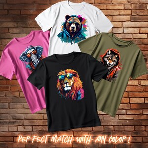 100+ Fancy Animals T-shirt Design Bundle, Cool Animals Png Bundle ...