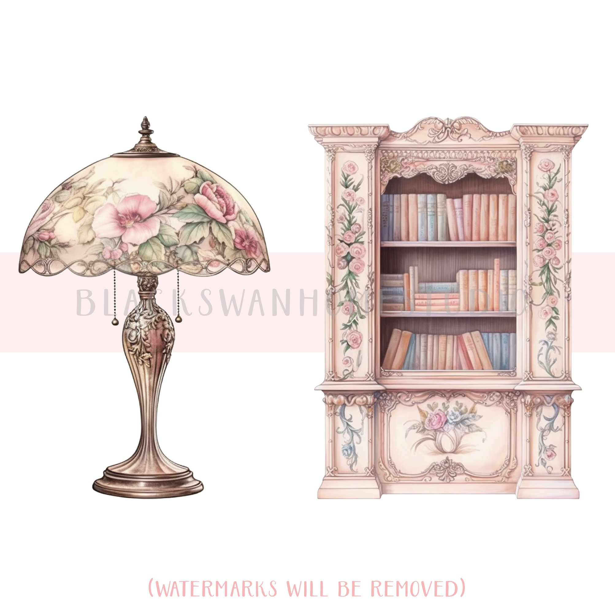 Watercolor Vintage Items Clipart Bundle Watercolor Vintage - Etsy