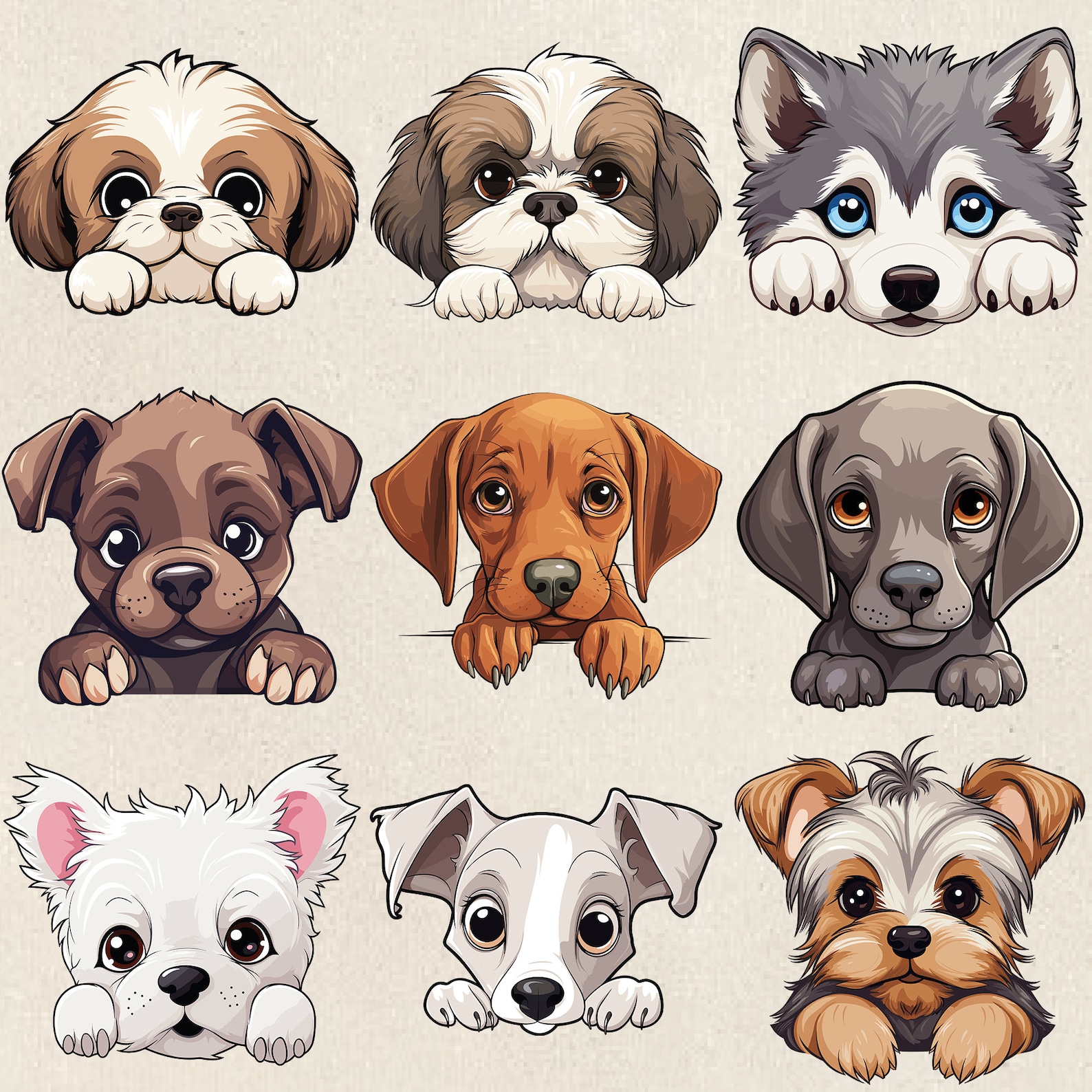 100+ Peaking Puppies Clipart Bundle Puppy Png Bundle Puppies Clipart ...