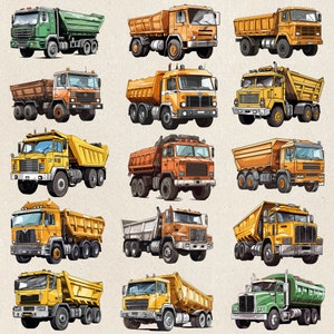 Dump Truck Clipart Bundle Dump Truck Png Files Truck Png Set Truck ...