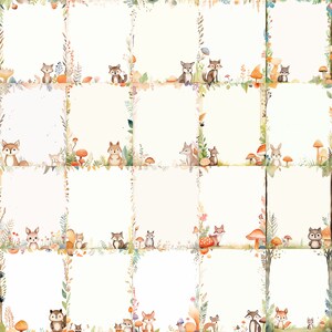 100+ Woodland Animals Printable Digital Paper, Letter Printables for ...