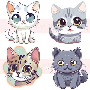 Cute Cats Clipart Bundle Cute Cats Png Files for Sublimation - Etsy