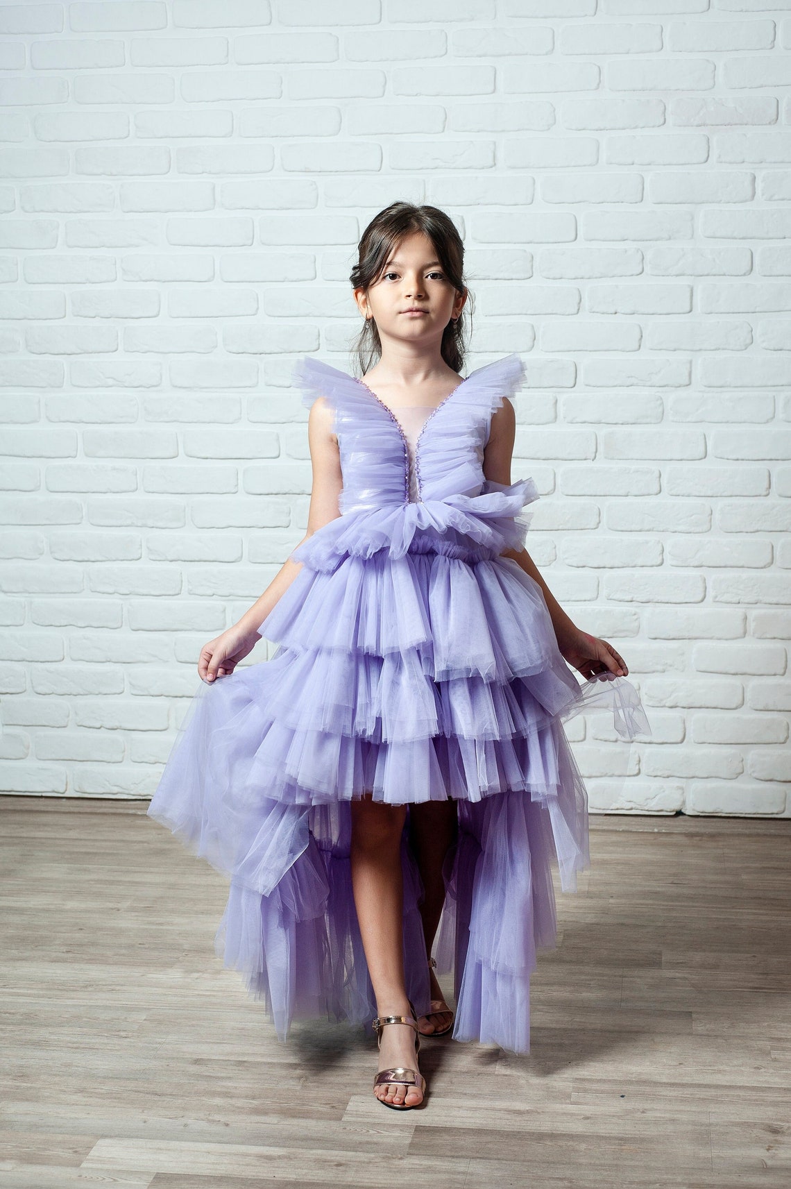 Girls Lilac Party Dress Children Birthday Dress Ball Dress - Etsy