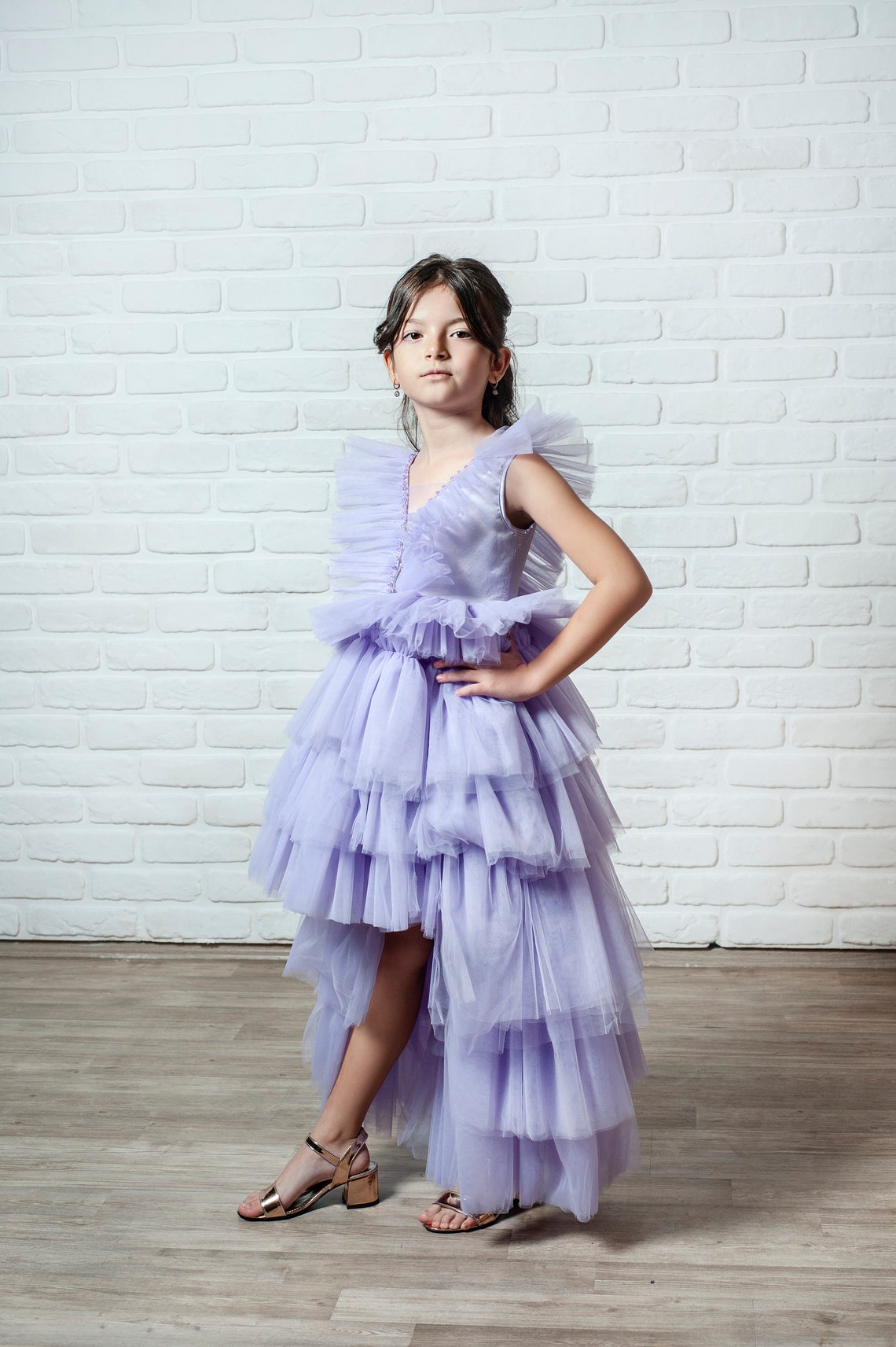 Girls Lilac Party Dress Children Birthday Dress Ball Dress - Etsy