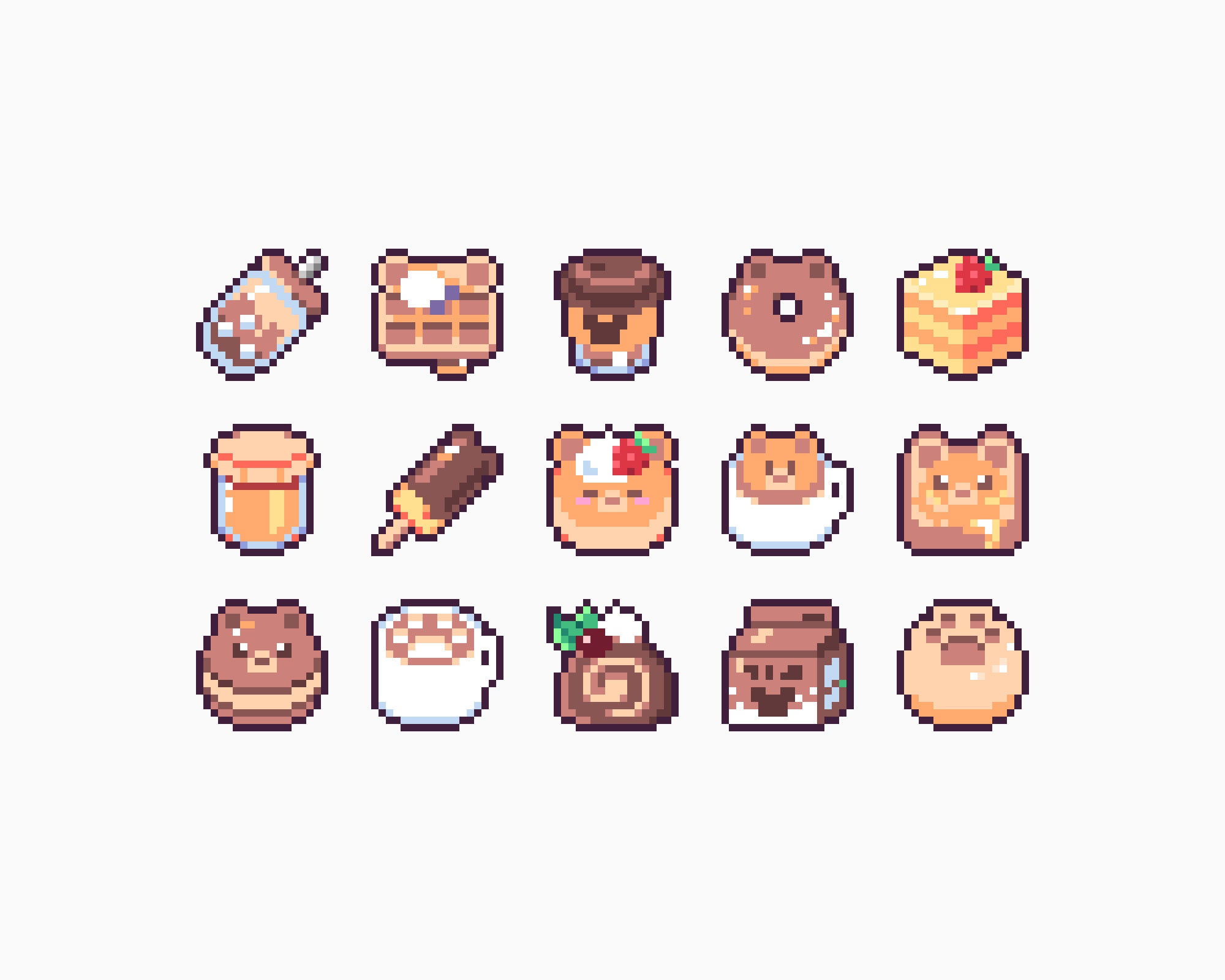 Bear Cafe Sub Badges / Bit Badges for Twitch | Cute Premade Pixel Art ...