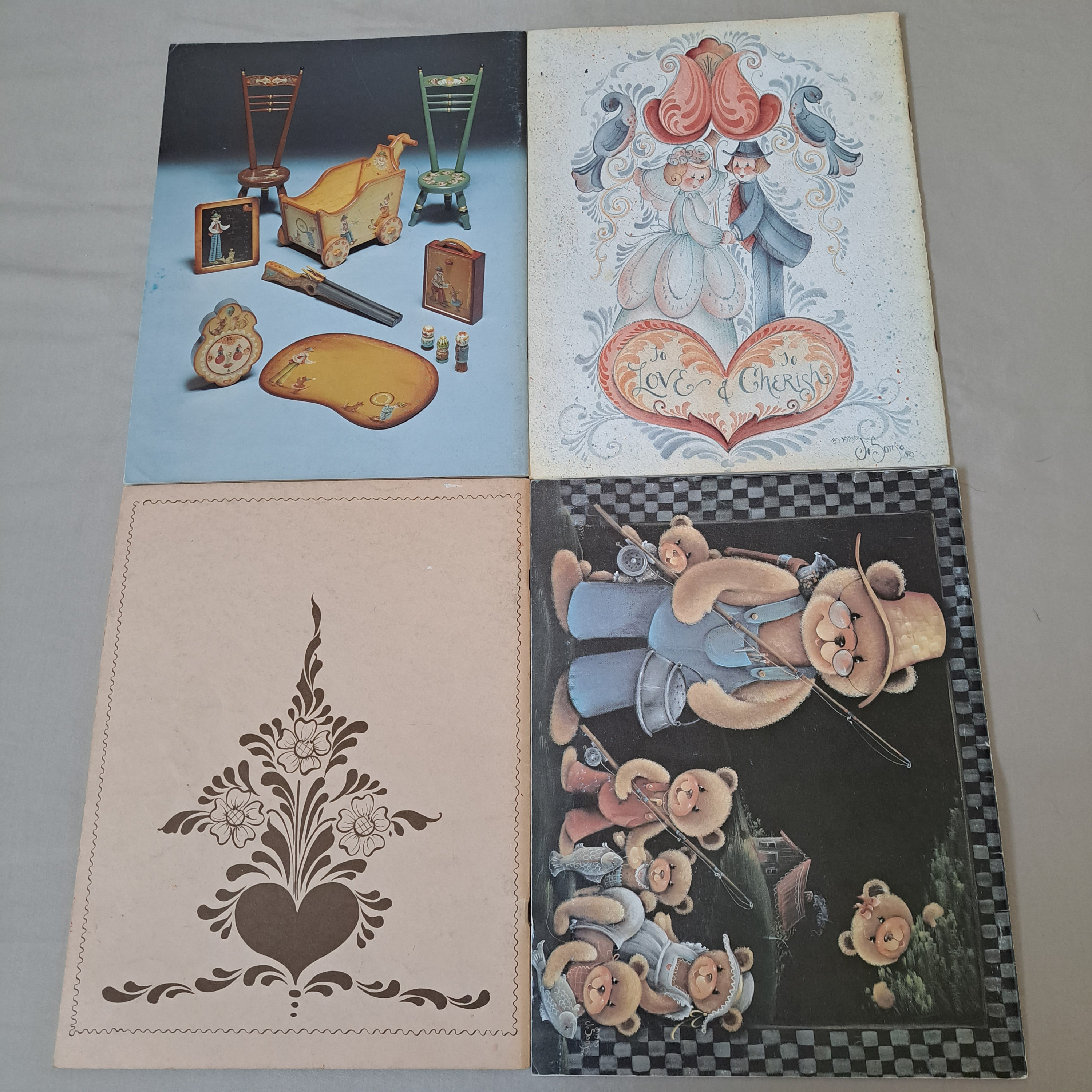 Set of 4 Vintage Jo Sonja Tole Painting Pattern/instruction - Etsy