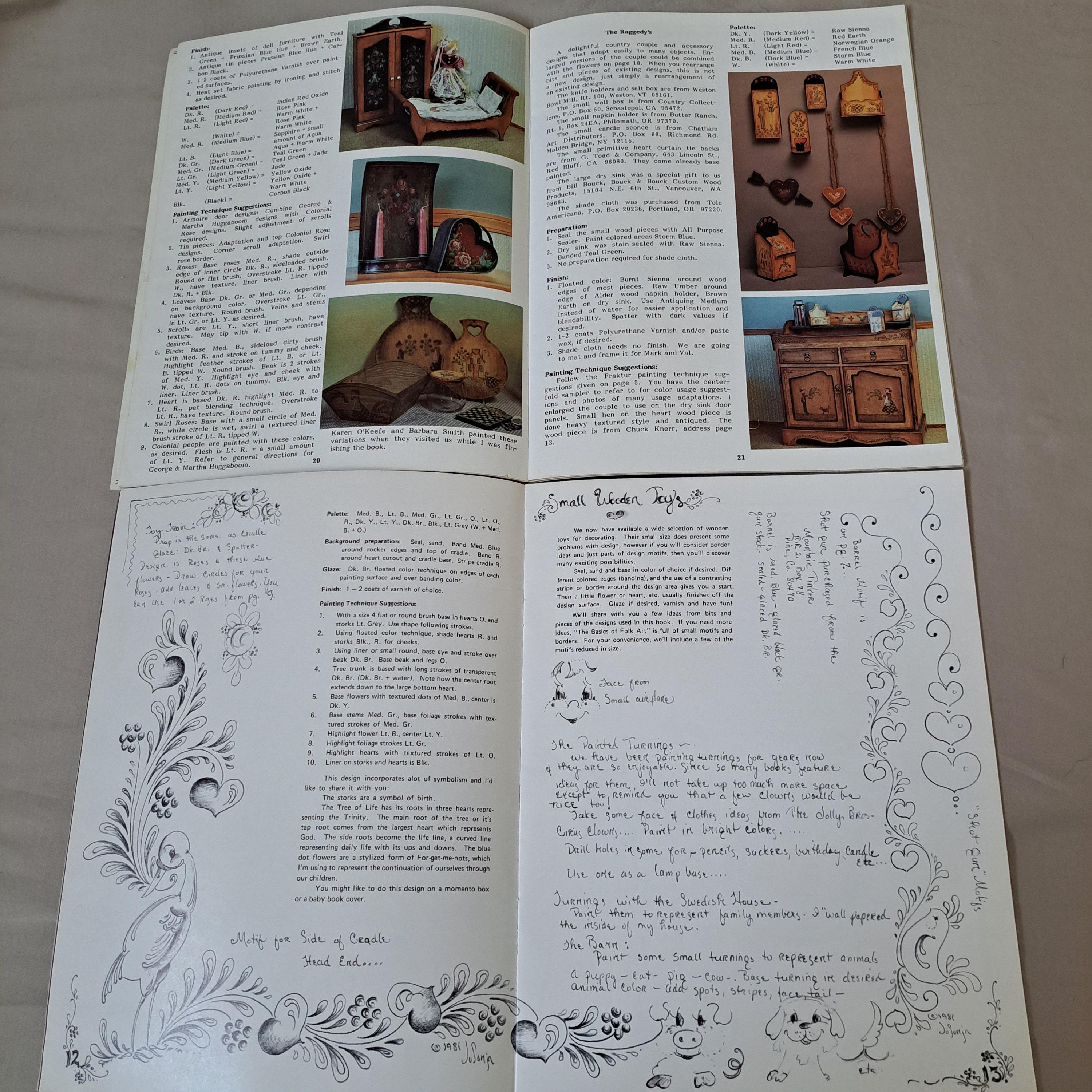 Set of 4 Vintage Jo Sonja Tole Painting Pattern/instruction - Etsy