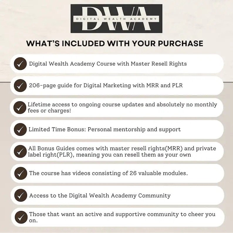 Digital Wealth Academy. Digital Marketing Course Resell Digital Marketing Guides With Resell ...