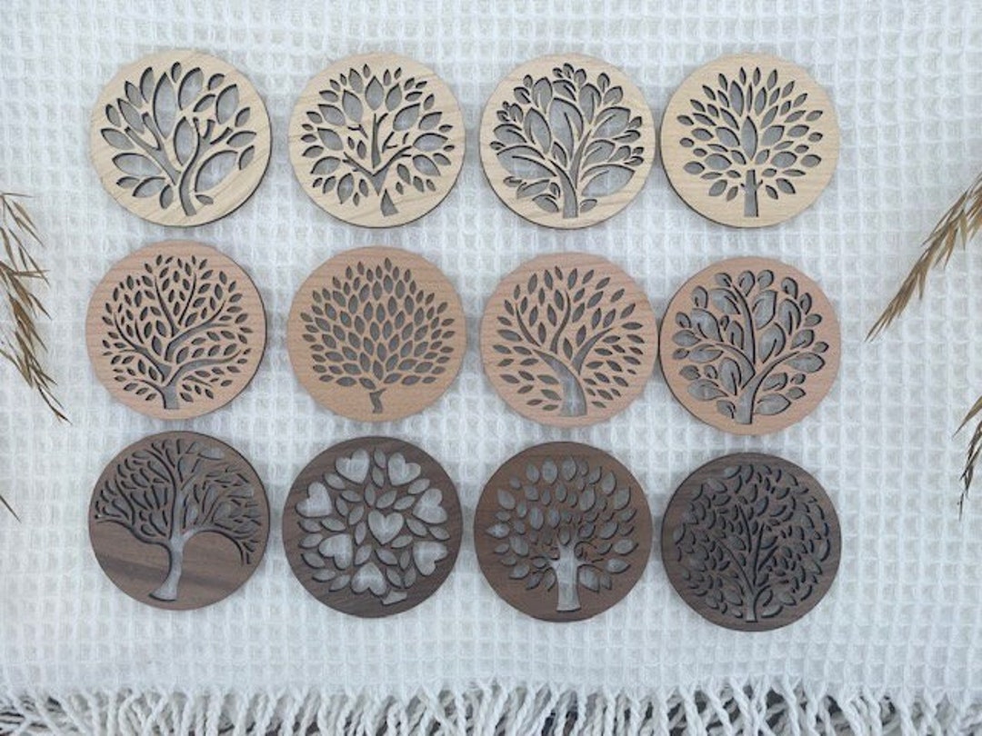 Wooden Tree Coasters Natural Rustic Coasters Housewarming - Etsy