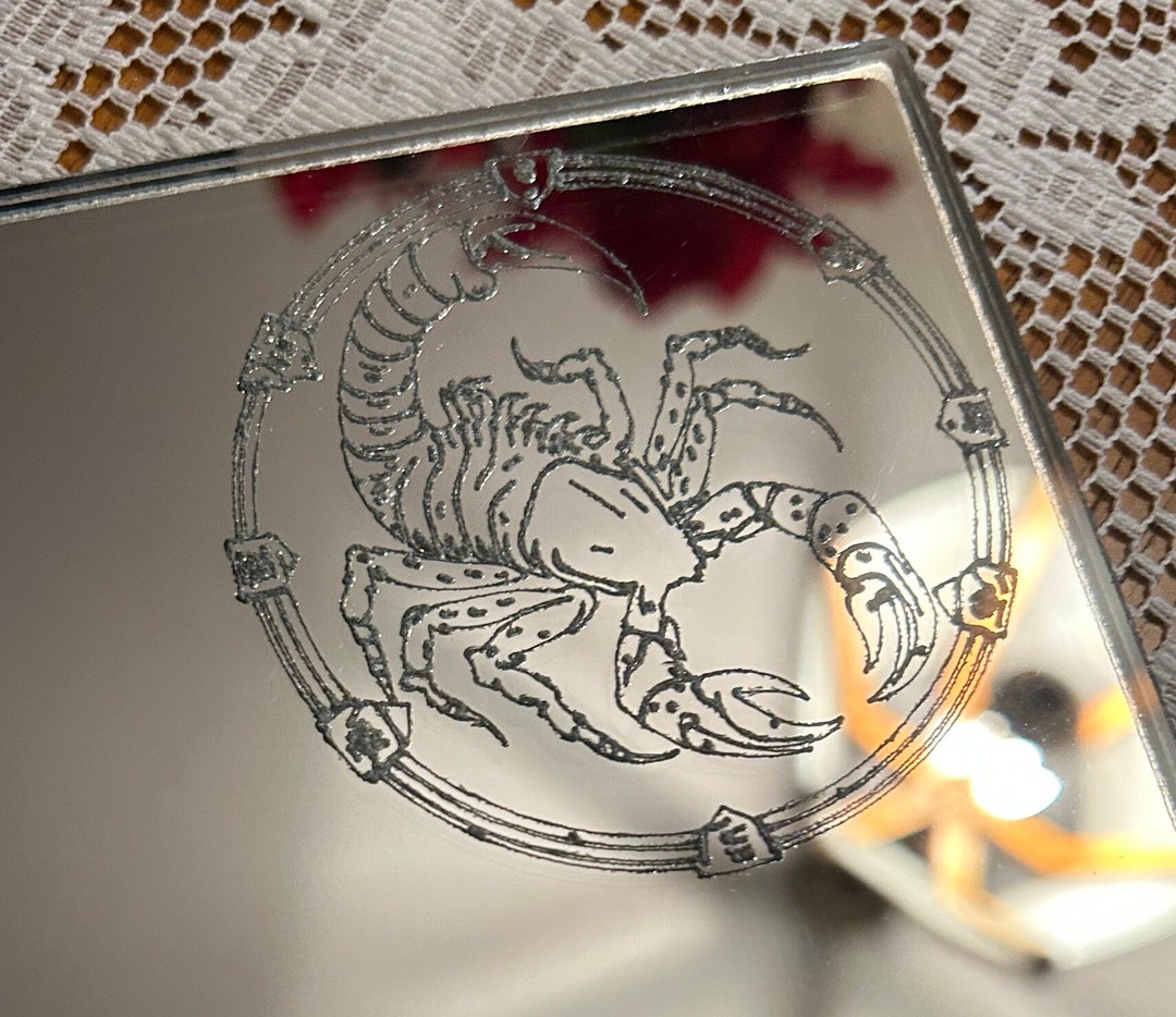 Scorpio Engraved Mirror - Etsy