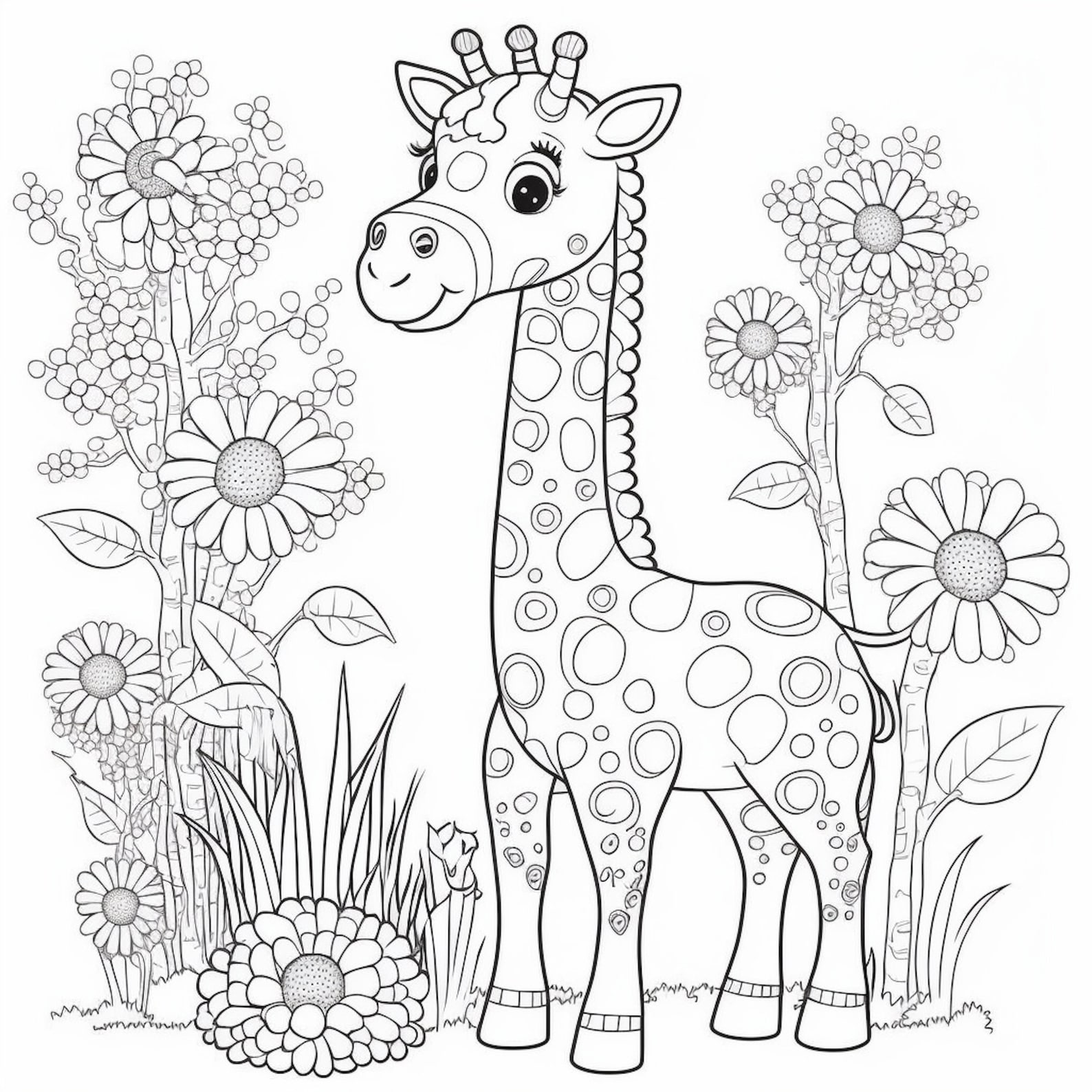 Cute Cartoon Animal Coloring Pages - Etsy