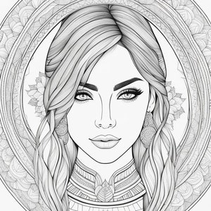 Female Portrait Coloring Pages - Etsy
