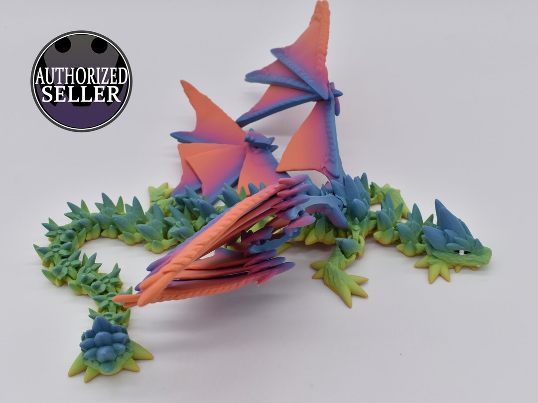 Armored Spike Wing Dragon Articulated Fidget Toy by Cinderwing3d - Etsy