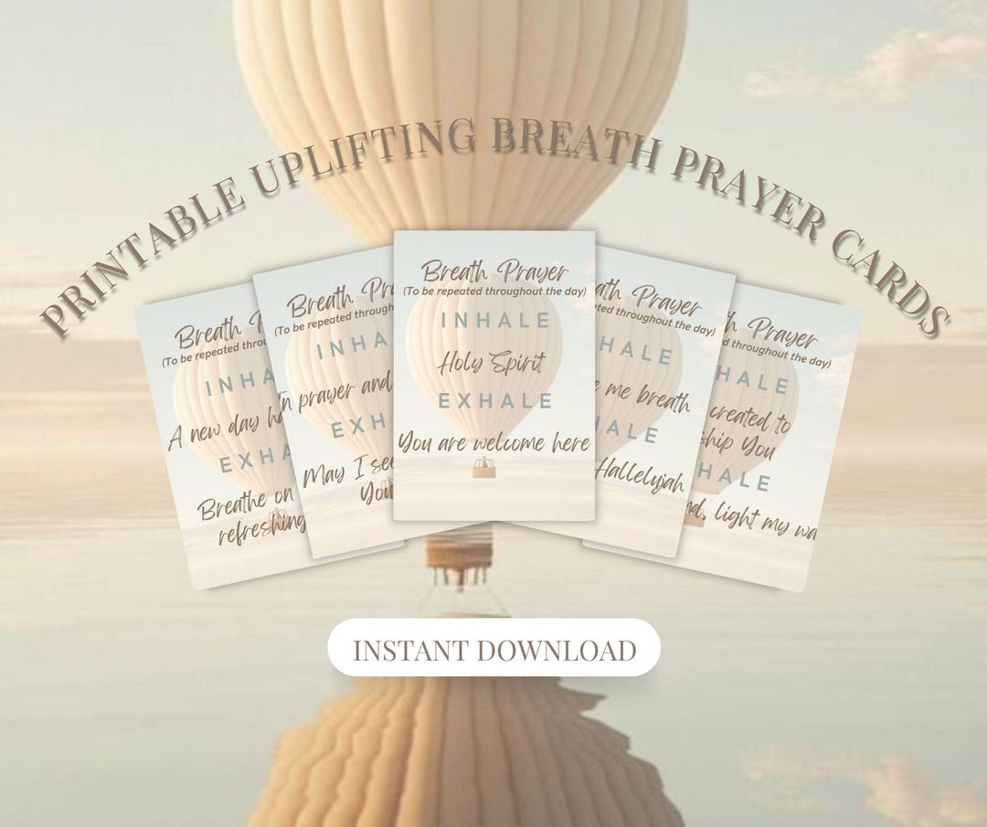 Printable Christian Breath Prayer Cards: 30 Affirmation Download ...