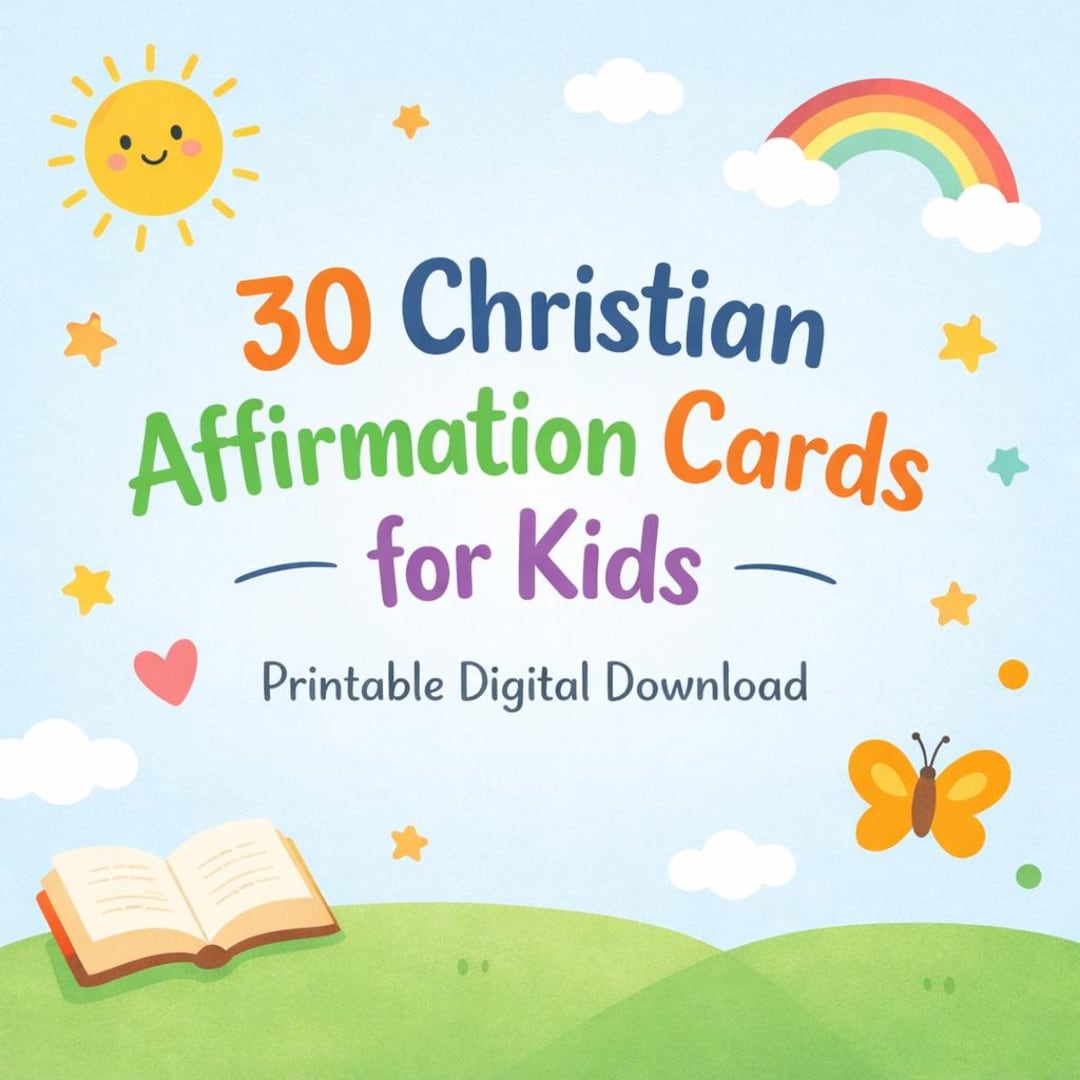 Christian Kids Affirmation Cards Printable Bible Verse Cards for ...