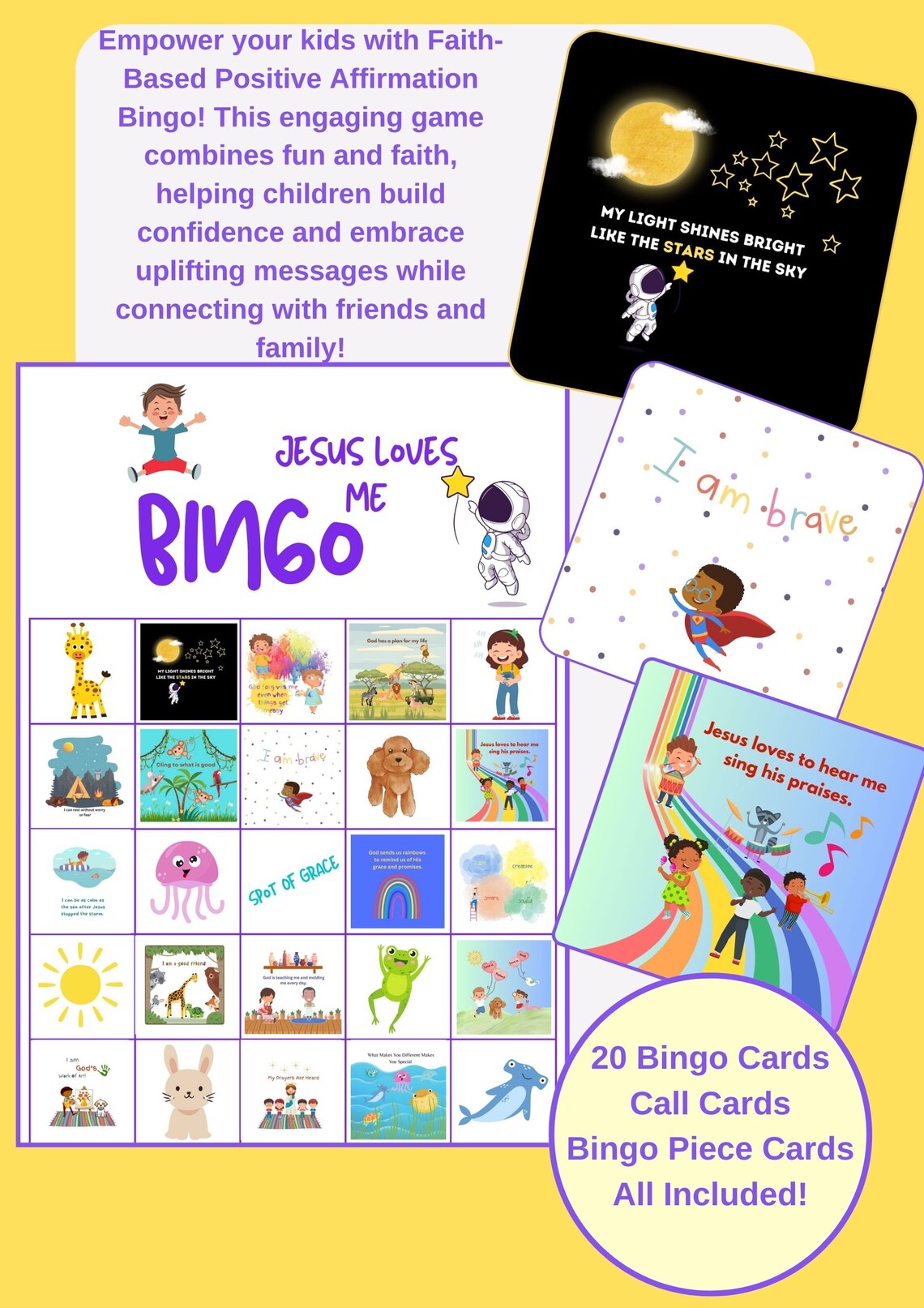 Kids Faith-based Bingo Game, Fun Christian Activity for Family, Church ...