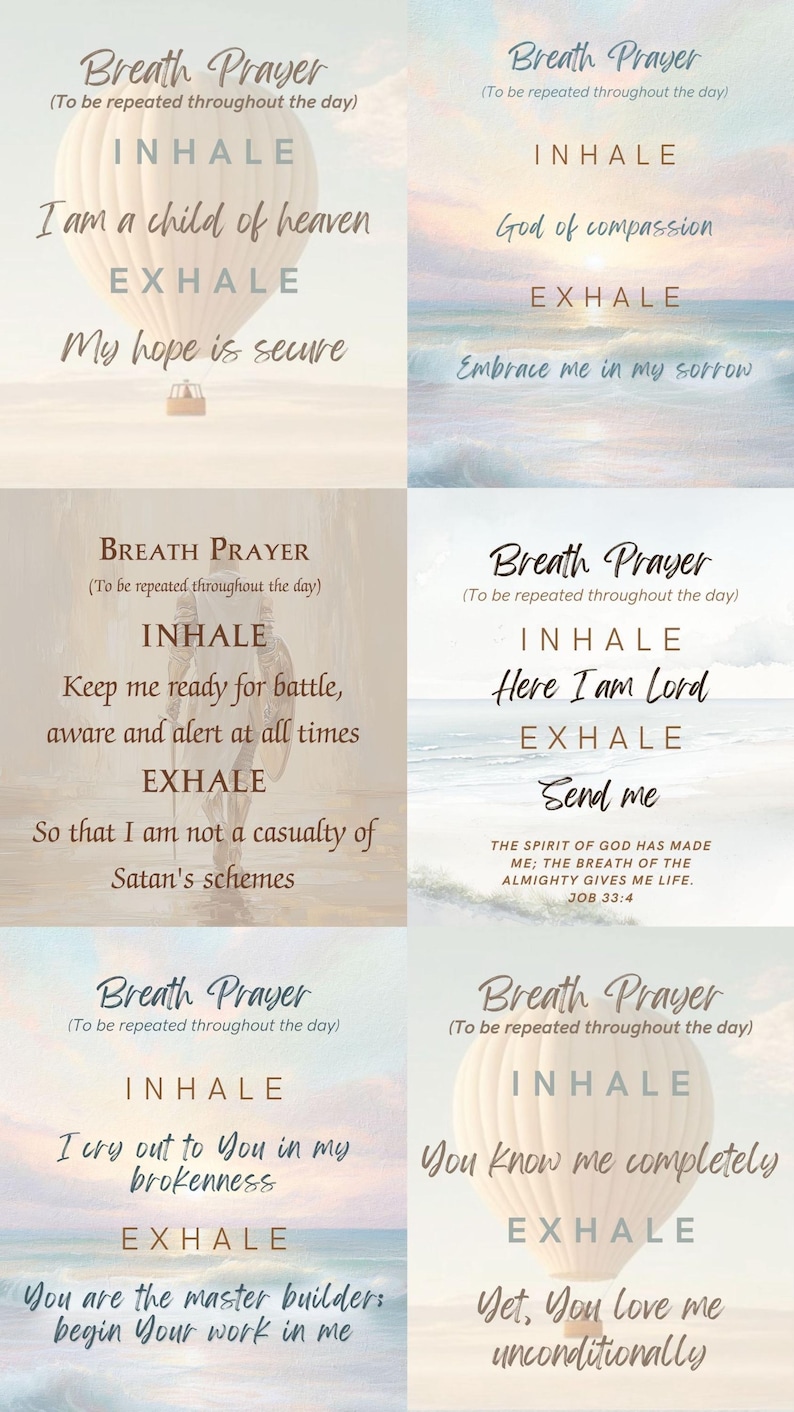 Printable 120 Breath Prayer Card Bundle: Christian Meditation ...