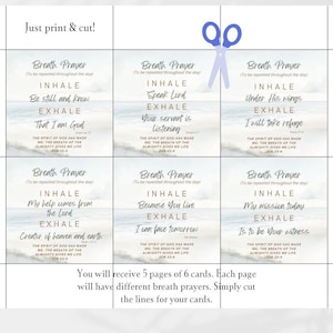 Printable Breath Prayer Cards: 30 Affirmations for Healing (digital ...