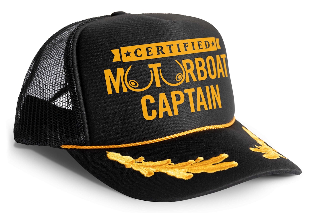 Certified Motorboat Captain Funny Party Boobs Snapback Mesh Trucker Hat ...