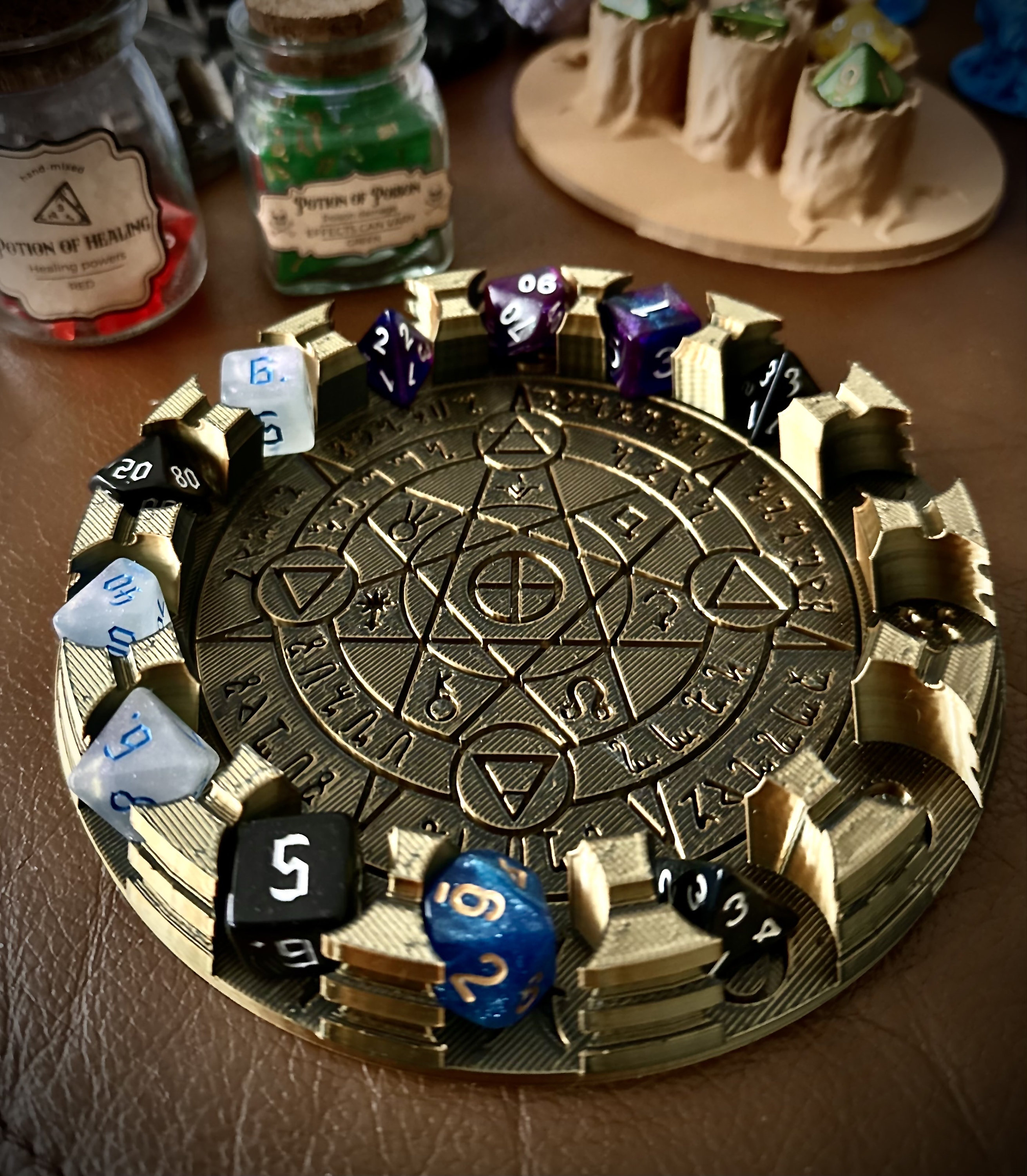 Dnd Dice Tray, Magic Circle Dice Tray, Magic Circle, DND Accessories ...