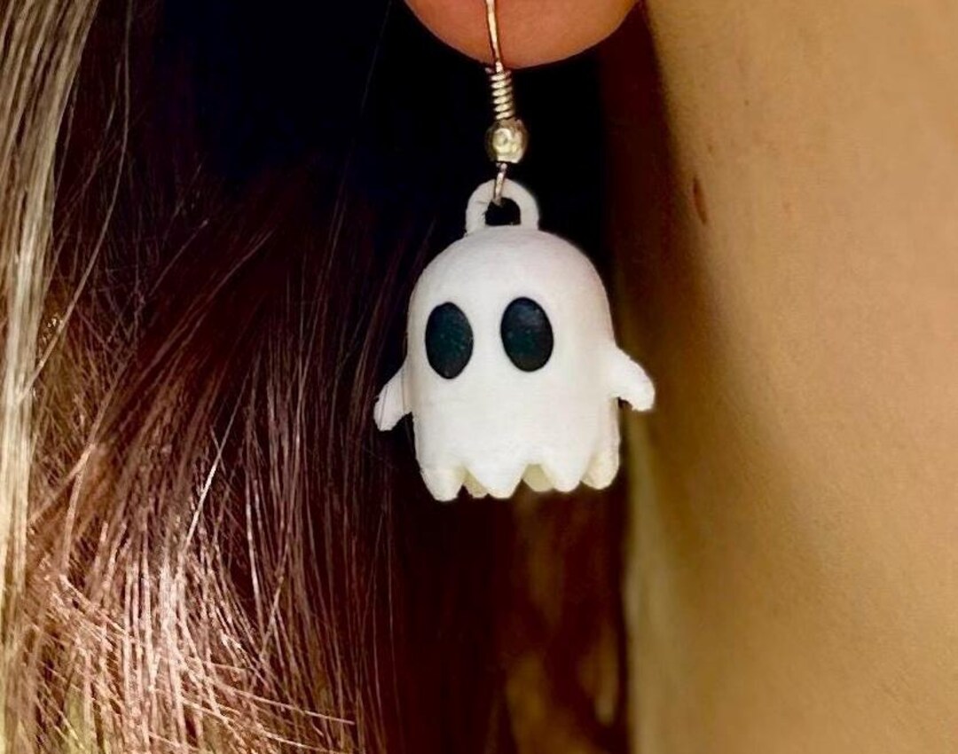 3D Printed Ghost Earrings: Spooky Halloween Jewelry - Etsy