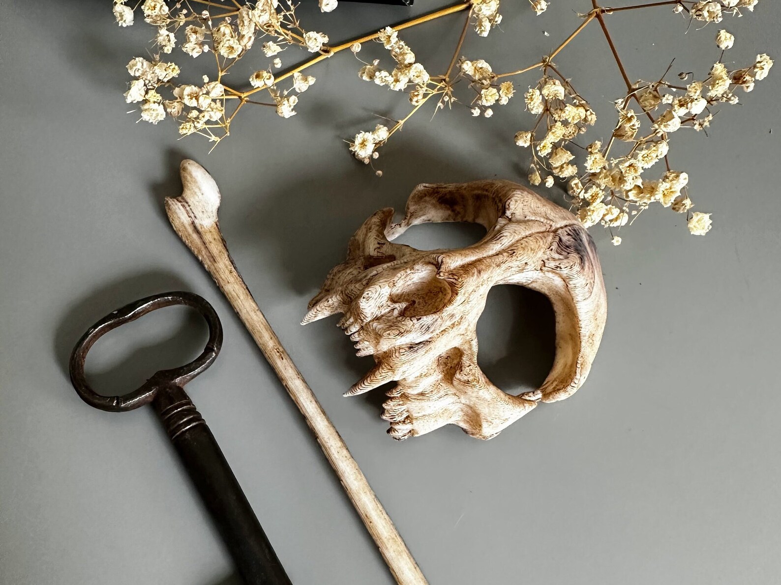 3D Printed Vintage Cat Skull Hair Pin, Dark Academia, Gothic Cosplay ...