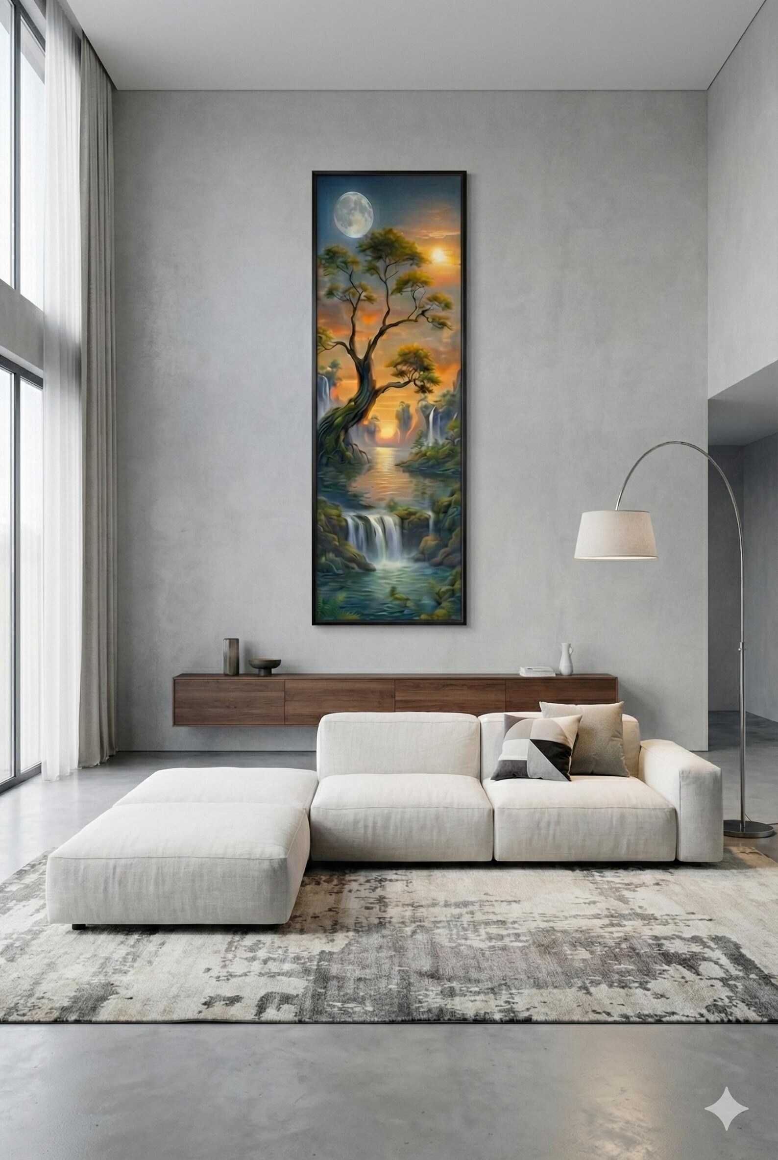 Fantasy Landscape Printable Wall Art | Moon and Sun Floating Islands ...
