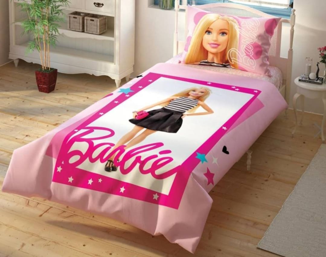 Barbie Pattern Twin Size Comforter Set for Children - Etsy