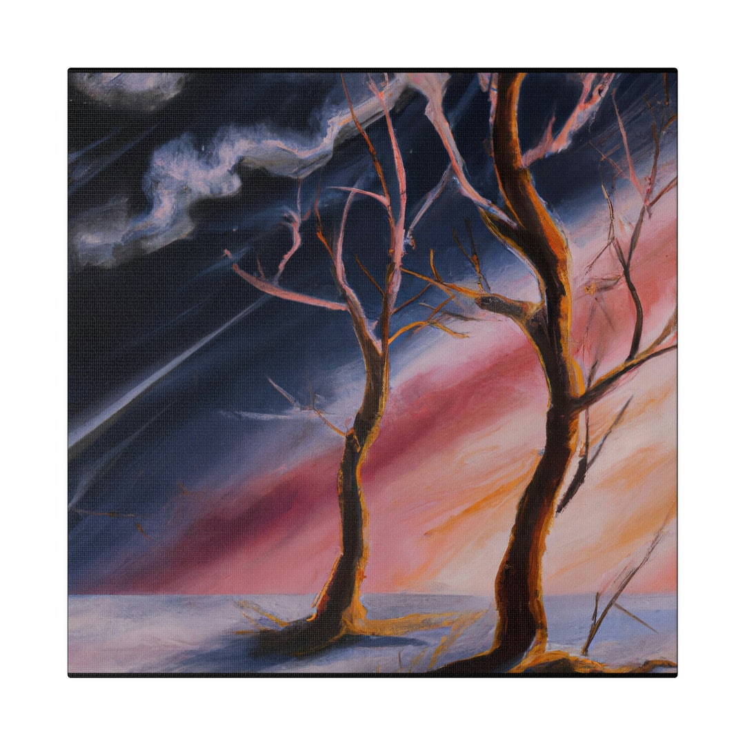 Art Print of Trees in Storm During Sunset, Surreal Style - Etsy