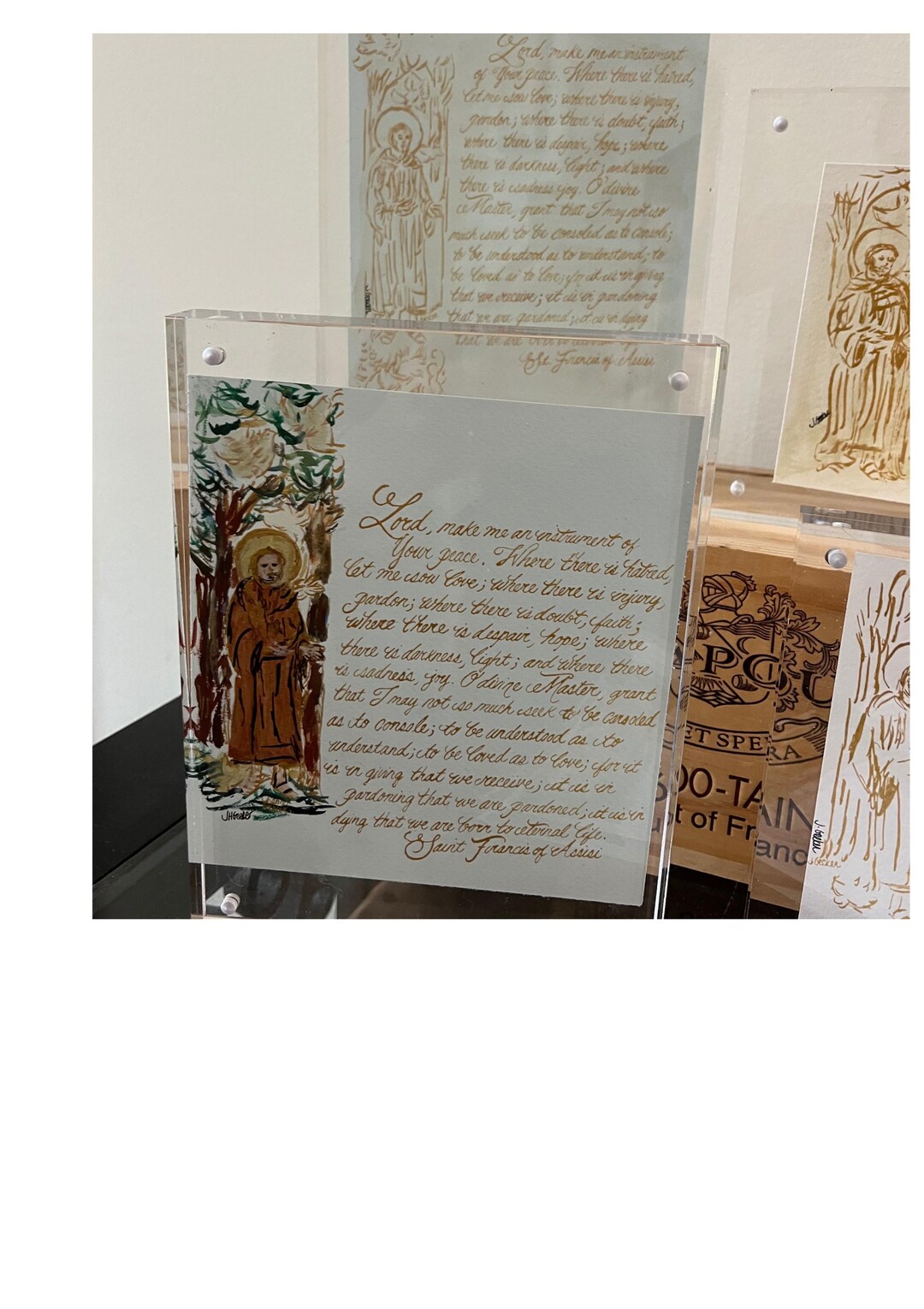 Framed St. Francis of Assisi Prayer: Catholic Illumination Art; St ...