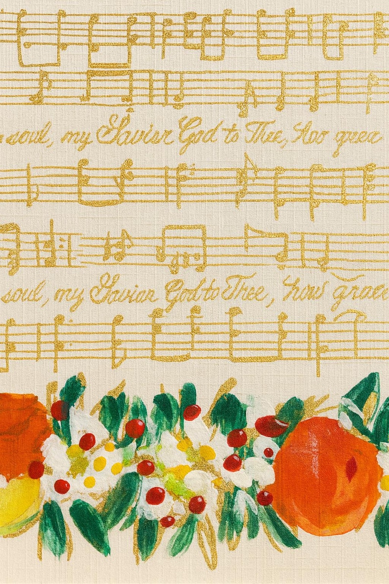 Hand-drawn Hymn Art, Gold Calligraphy, Framed Watercolor Floral - Etsy