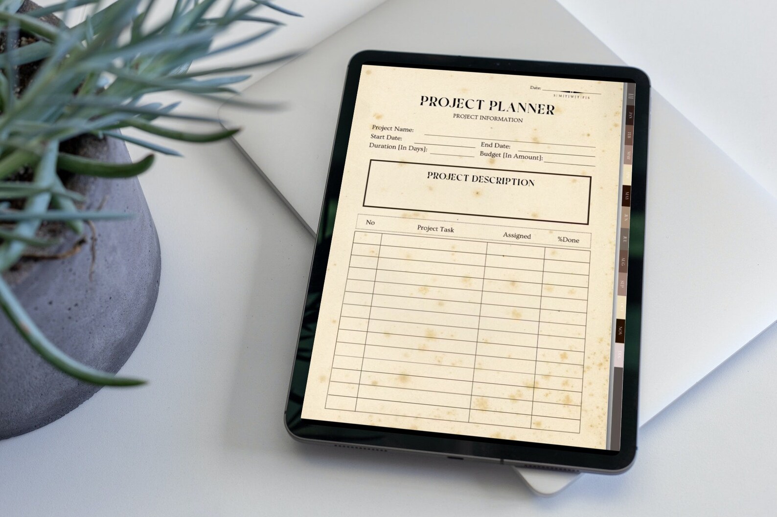Vintage Style Planner, Task Organizer, Monthly Planner, Digital Planner ...