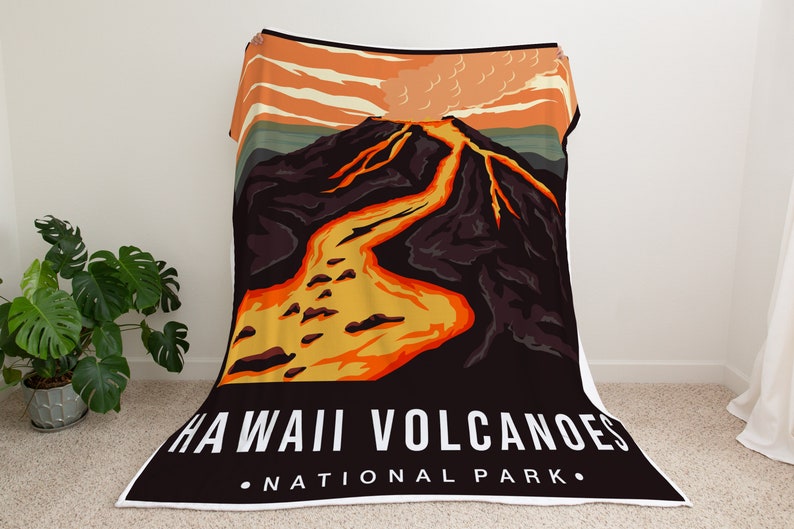 HAWAII VOLCANOES BLANKET | National Park Fleece/sherpa Blanket ...