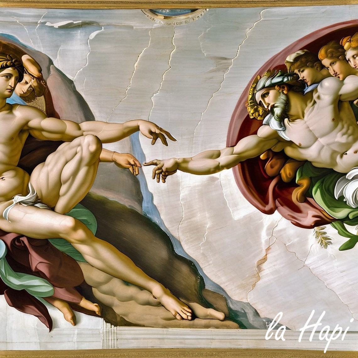 The Creation of Adam Michelangelo Creation Art Print Sistine Chapel ...