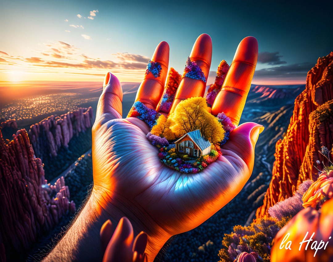 Hand Abstract Wall Art Man's Hand Wall Art for Homes Humans Hand Wall ...