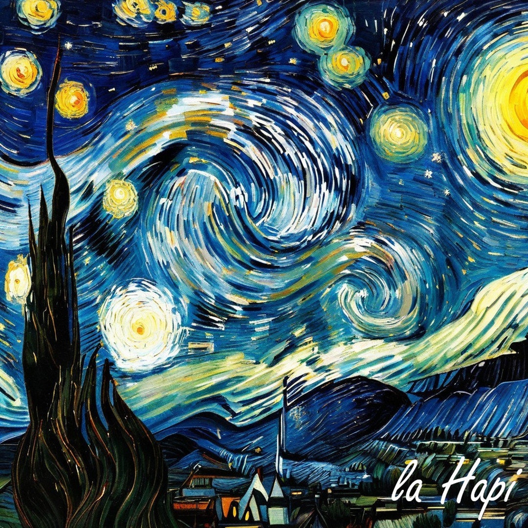 Starry Night Vincent Van Gogh Night Sky Stars Poster Van Gogh Painting ...