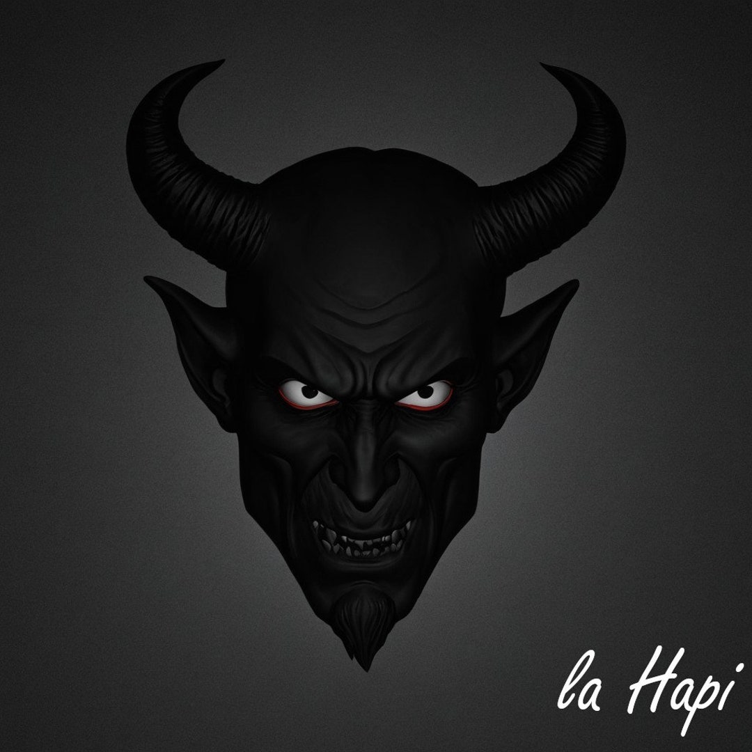 The Devil in I Wall Art Devil's Head Canvas Prints Dark Occult Decor ...