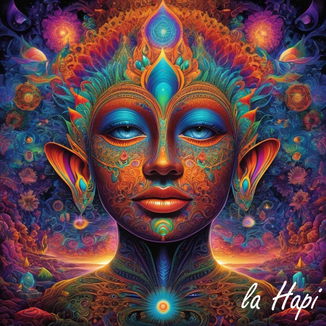 DMT Psychedelic Tapestry Psy Wall Hanging Trippy Visionary DMT ...