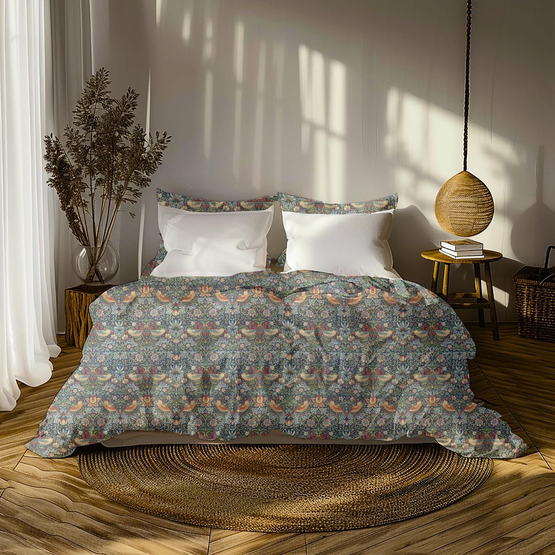 William Morris Strawberry Thief Designer Duvet Cover - Artistic ...