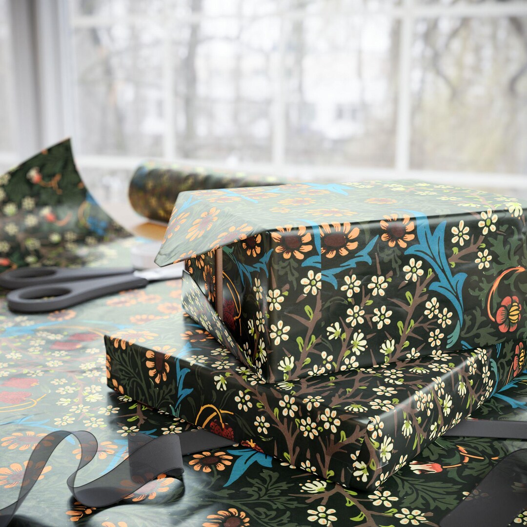 William Morris Blackthorn Wrapping Paper: Botanical Gift Wrap - Etsy